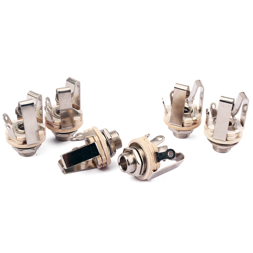 Raindrops 6 PCS 1/4 Inch 6.35mm Stereo Guitar Jack Socket Connector ...