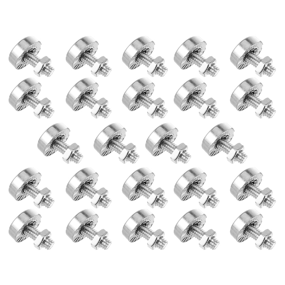 Raindrops 6 Pairs Durable Workmanship Silver License Plate Screws Set ...