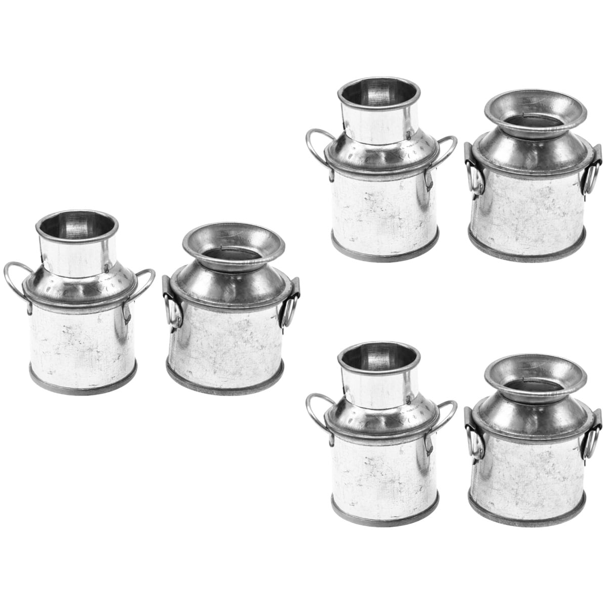 Raindrops 6 Pcs Alloy Tin Mini Miniature Bucket Metal Ice Cube Bucket ...