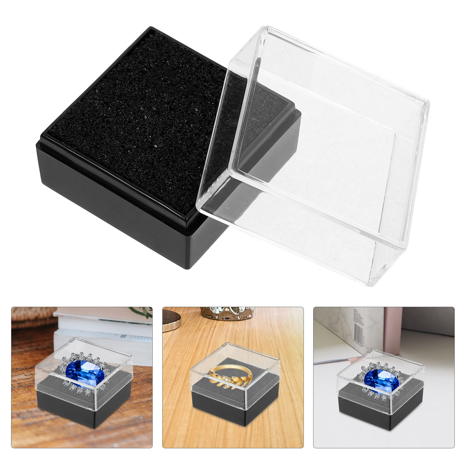 Raindrops 6 Pcs Badge Box Pin Locking Backs Storage Boxes with Lids ...