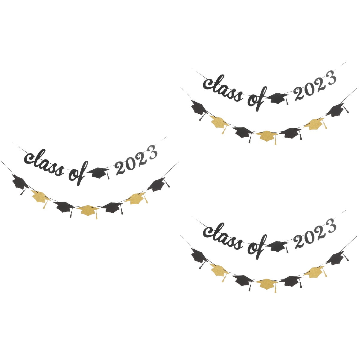 Raindrops 6 Pcs Class of 2023 Graduation Banner Graduation Cap Garland ...