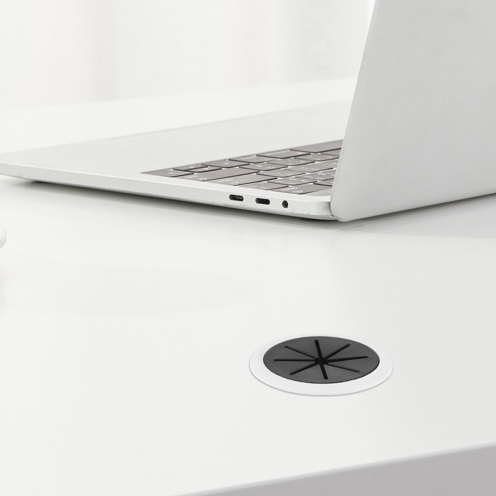 Raindrops 6 Pcs Computer Desk Cable Hole Cover Adjustable Retractable ...