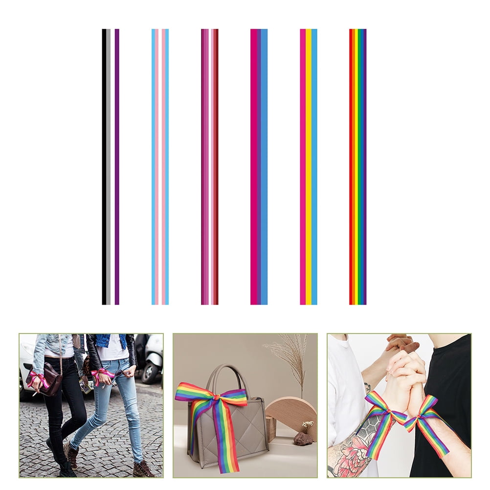 Raindrops 6 Pcs Gay Pride Ribbon Rainbow Flag Streamer Craft Making ...
