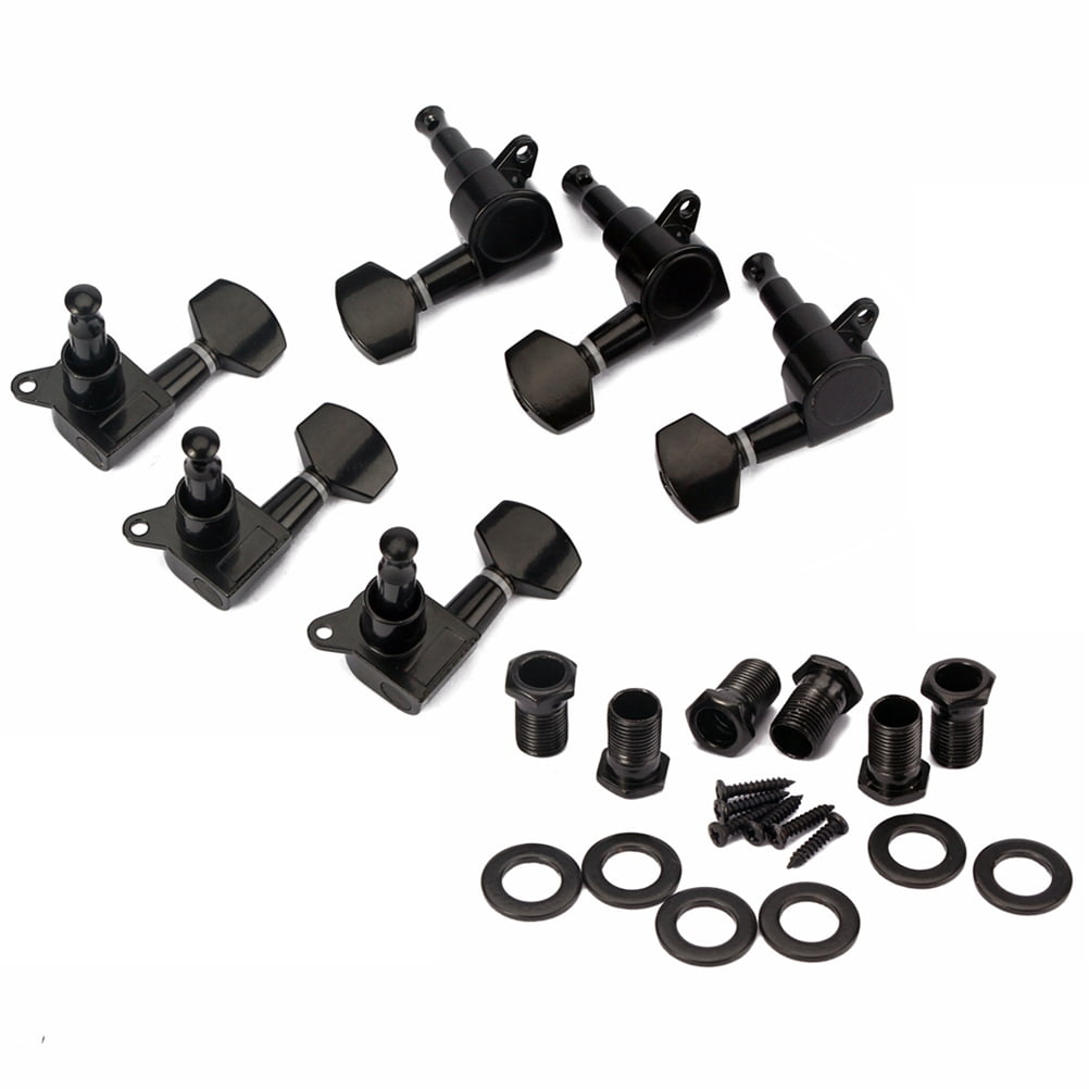 Raindrops 6 Pcs Gc201b Tuning Pegs for Electric Guitar with Black Metal ...