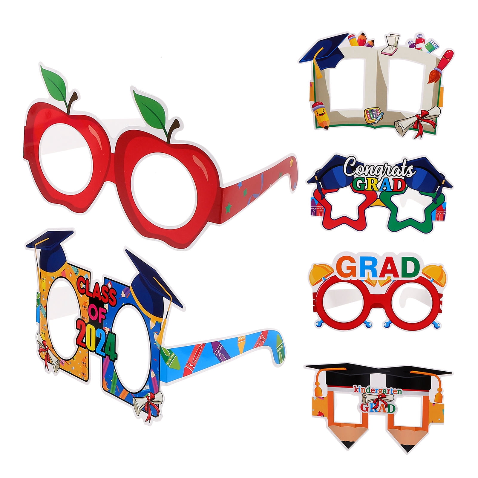 Raindrops 6 Pcs Graduation Photo Booth Props Paper Glasses Child ...