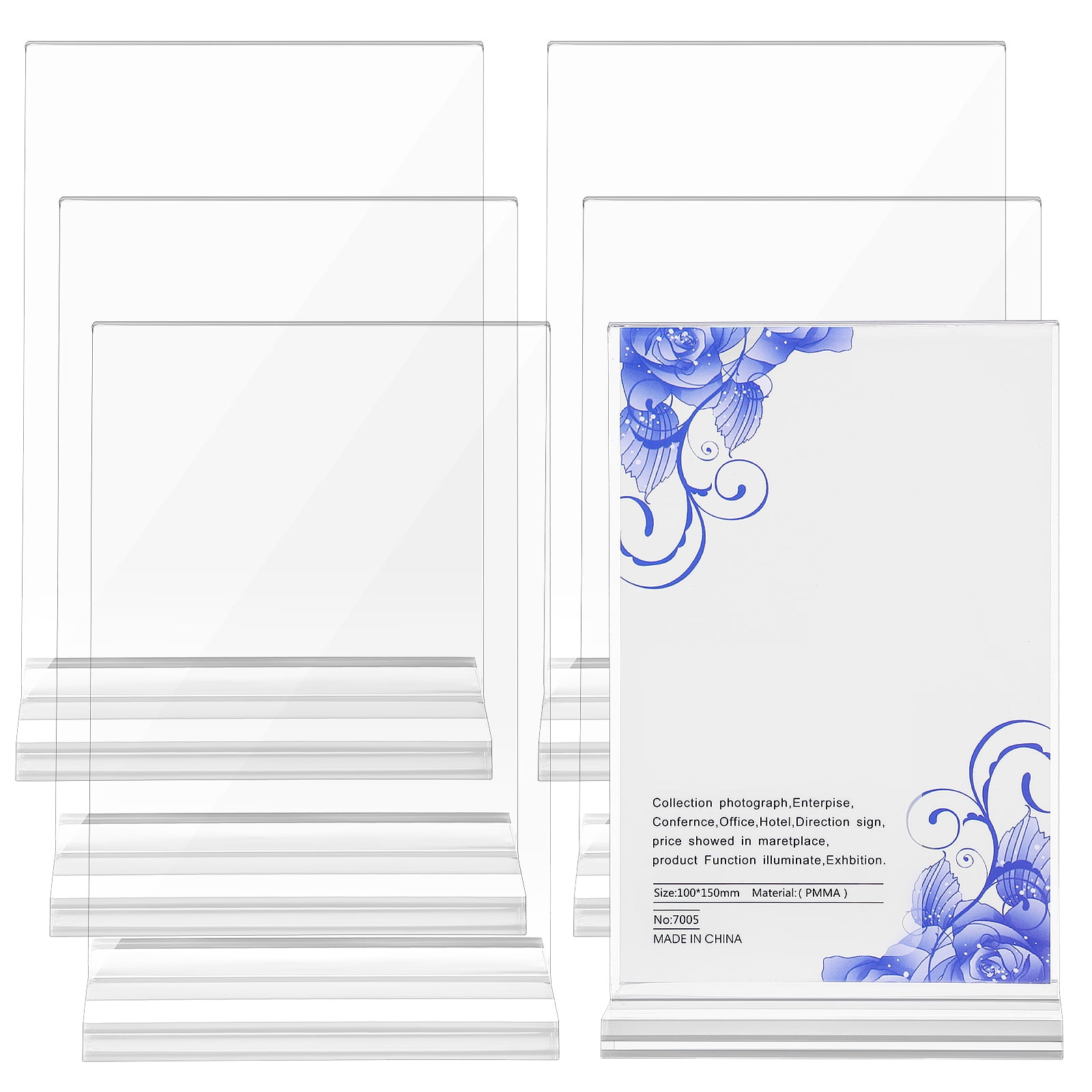 Raindrops 6 Pcs Menu Display Stand Tabletop Brochure Holder Transparent ...