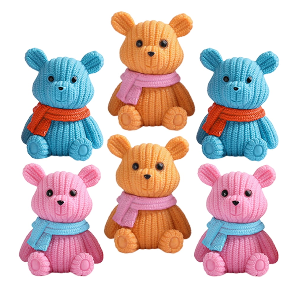 Raindrops Cute Miniature Bear Statues Resin Small Ornaments for Car and ...