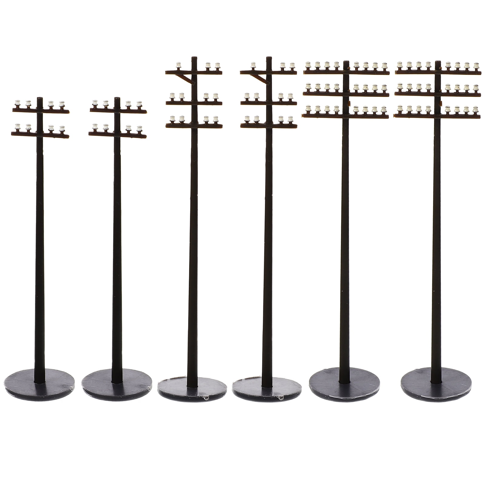 Raindrops 6 Pcs Mini Telephone Pole Electric Utility Model Cone Micro ...