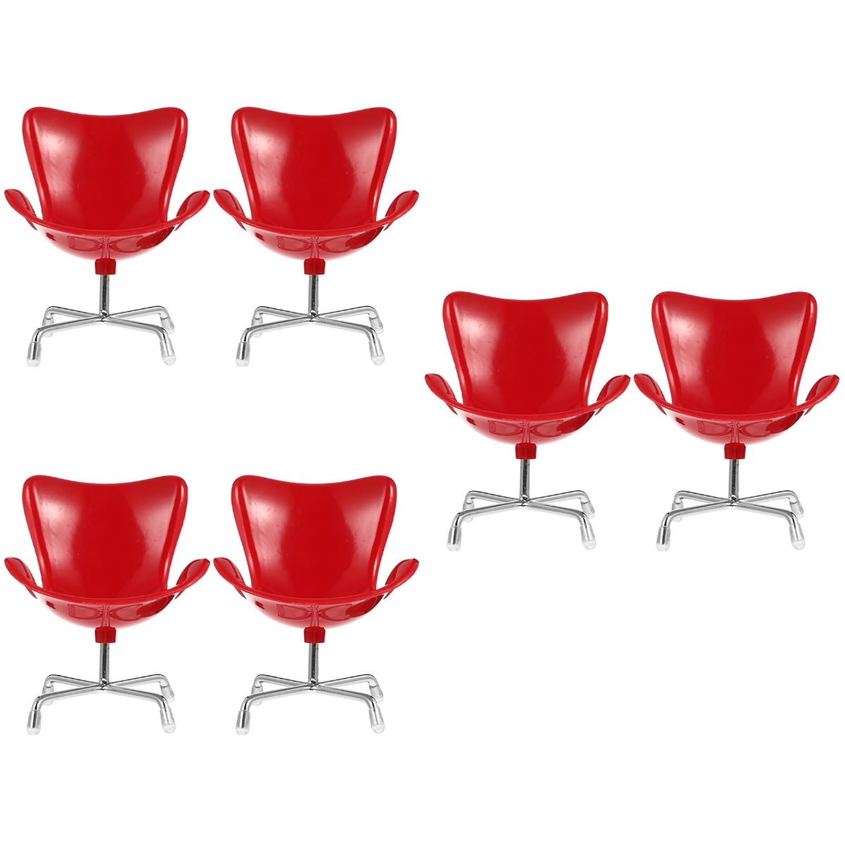 Raindrops 6 Pcs Miniature Plastic DIY Chair Model Miniature Swivel ...