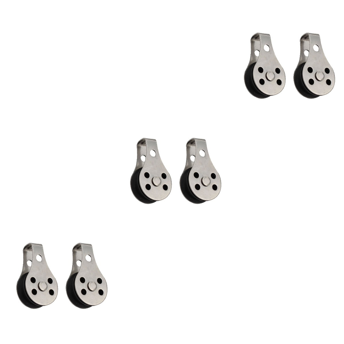Raindrops 6 Pcs Nylon Rope Single Pulley Stainless Steel Boat Pulley ...
