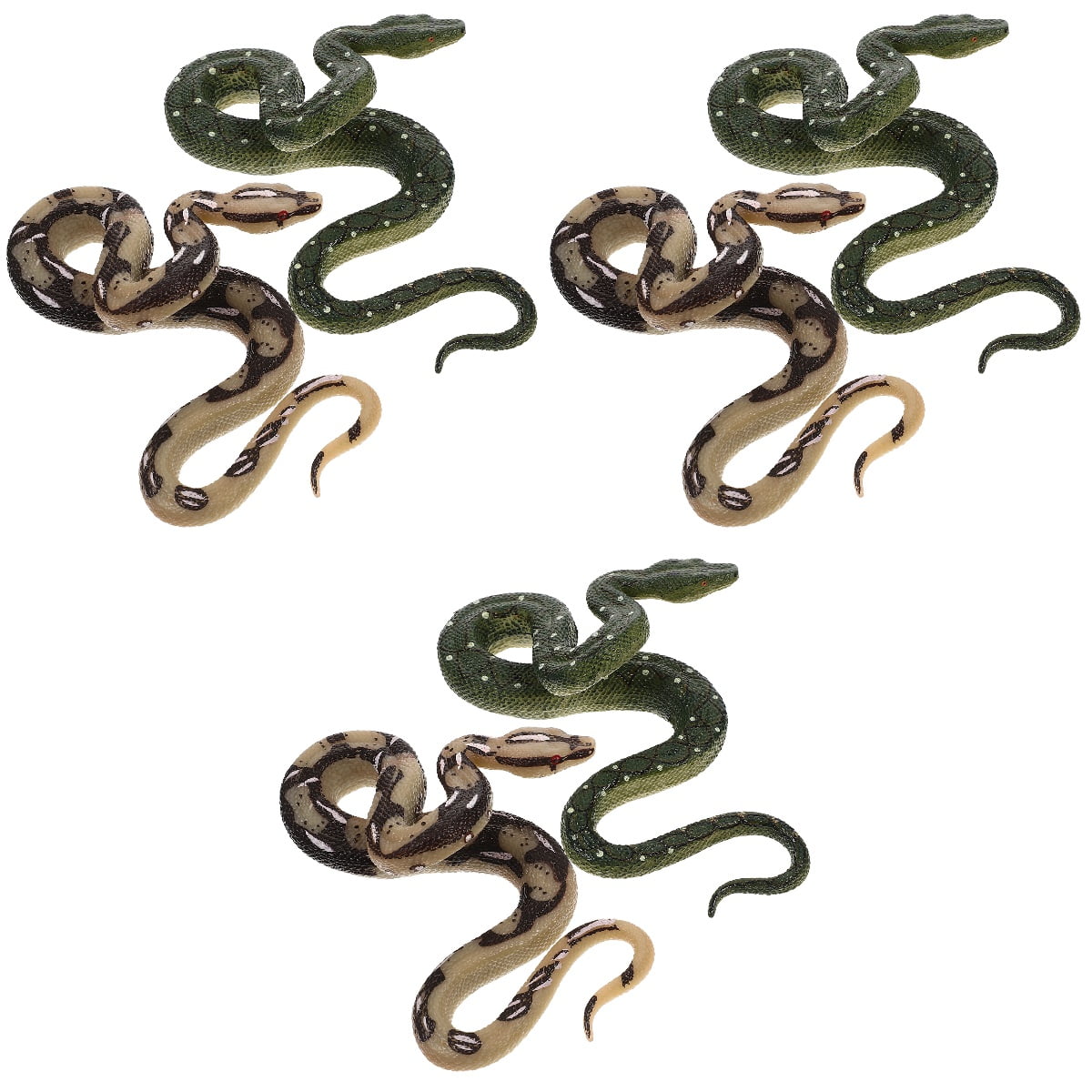 Raindrops 6 Pcs Plastic Snake Figure Snake Toy Simulation Animal Model ...