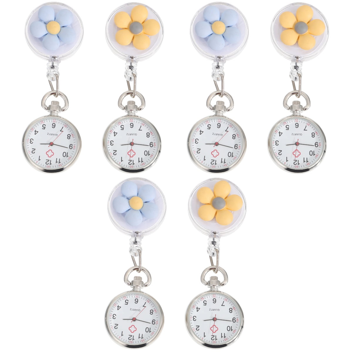 Raindrops 6 Pcs Retractable Nurse Watches Clip-on Hanging Watch Doctor ...