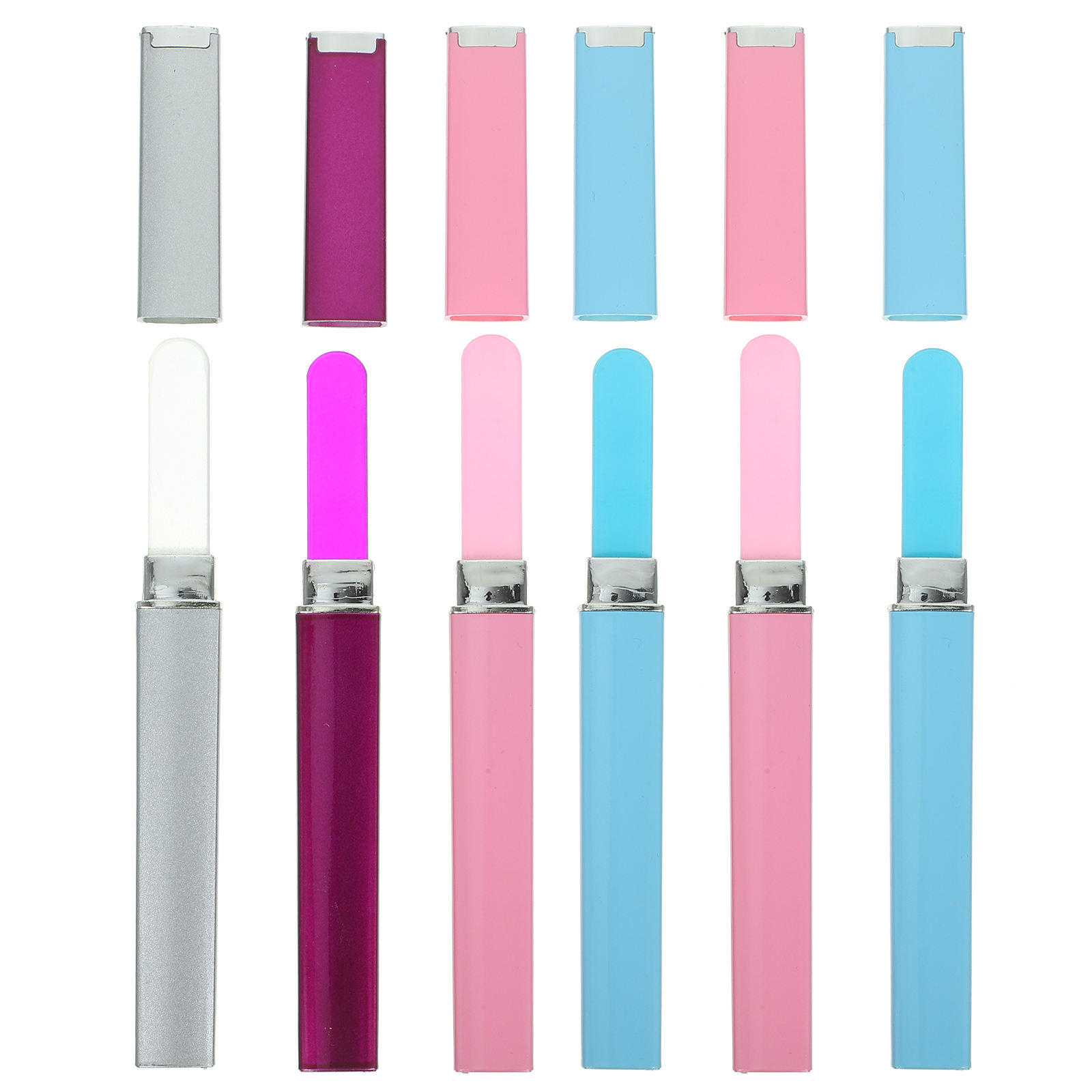 Raindrops 6 Pcs Rough and Fine Nail Files Rounded Corner Nail Files ...