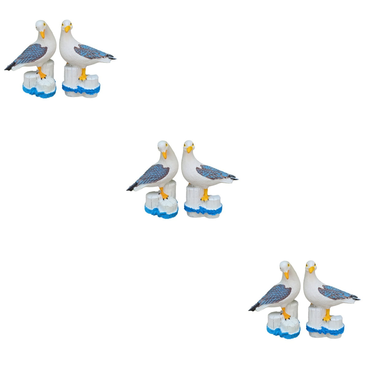 Raindrops 6 Pcs Seagull Figurine Garden Bird Statue Small Seagull Birds ...