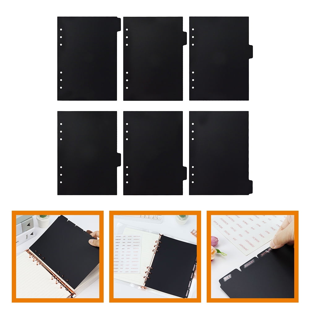 DEMACRIO Hardcover Notebooks Binder Dividers Black 6Pcs - Walmart.com
