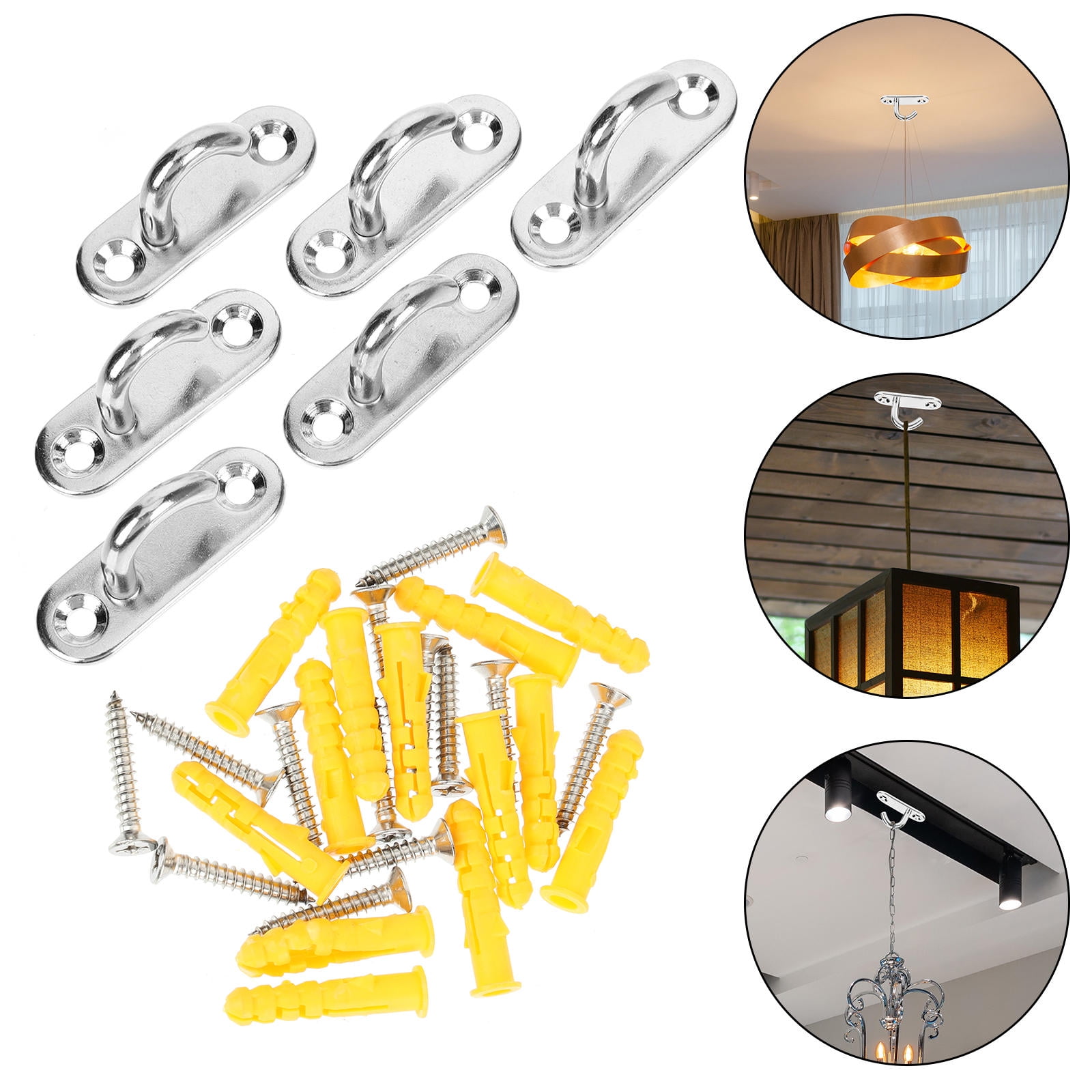 Raindrops 6 Pcs Stainless Steel Rings Open Hook Anchor Screw - Walmart.com