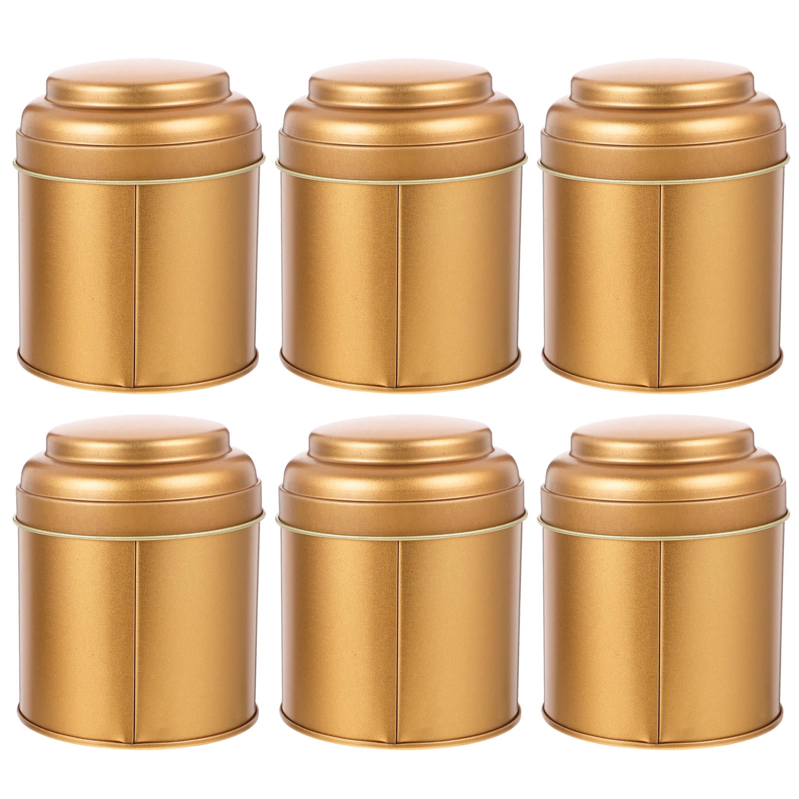 Raindrops 6 Pcs Tea Container Tinplate Storage Jars Canister Lids Rose ...