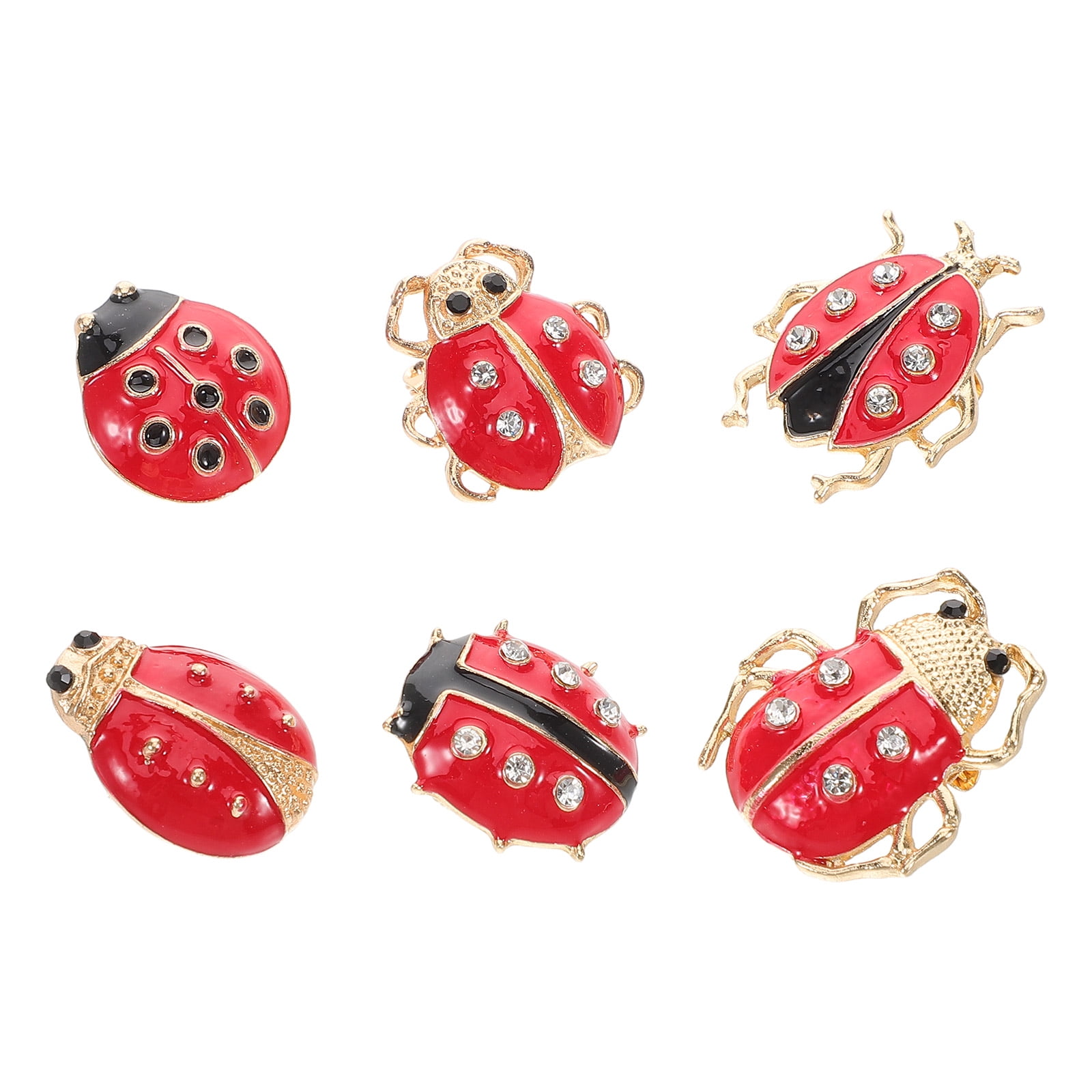 Raindrops Cute Ladybug Brooch Pins Set for Decor Made of Alloy Assorted ...