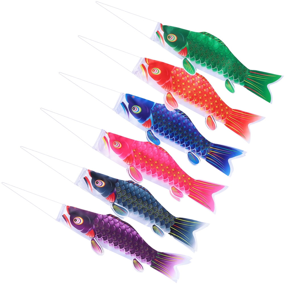 Raindrops 6 Pcs Windsocks Outdoor Hanging Carp Streamer Flag Restaurant ...
