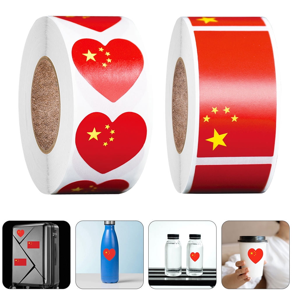 Raindrops 6 Rolls Chinese Flag Stickers Festival Gift Labels Decorative ...