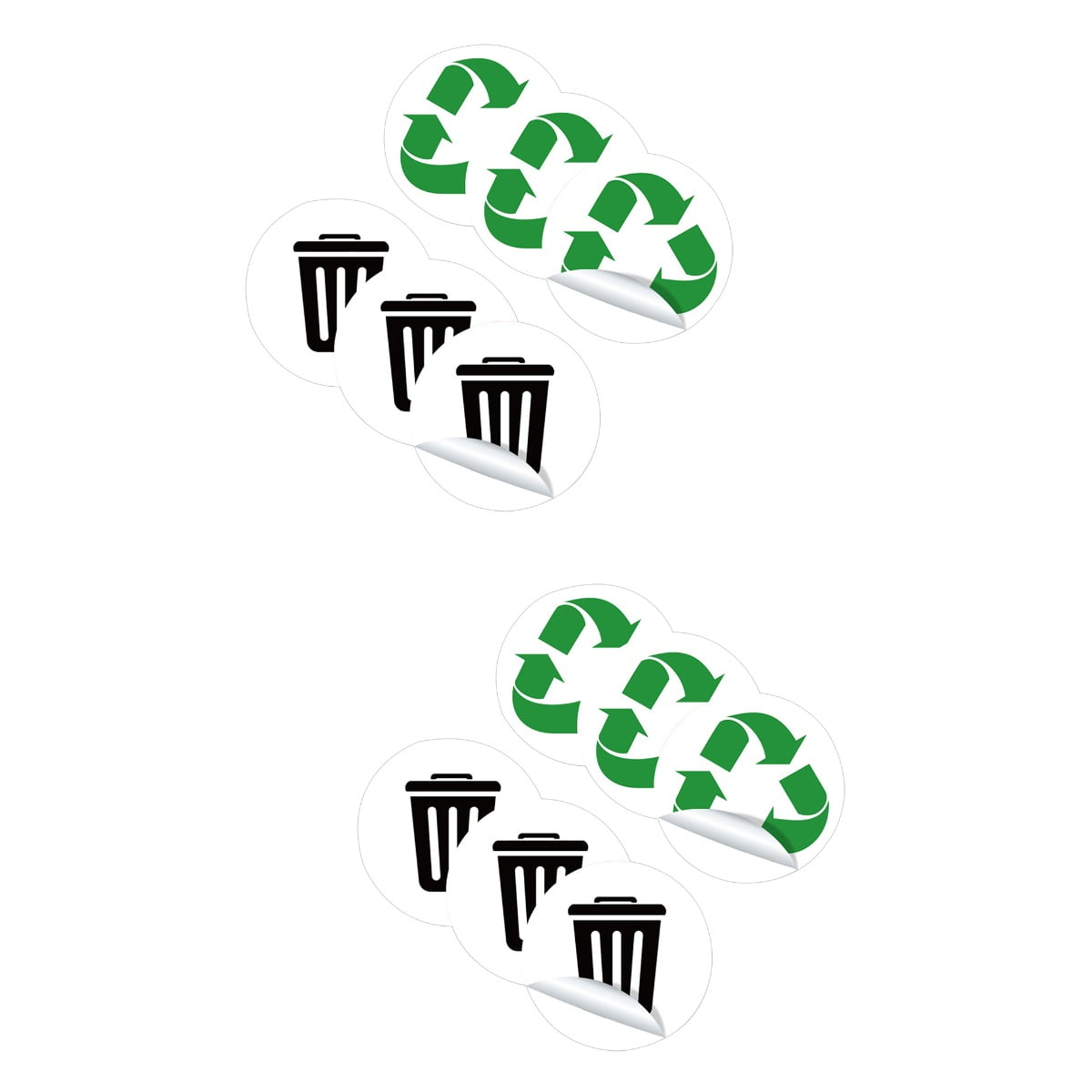 Raindrops 6 Sets Recycle Stickers Trash Bins Decals Waterproof ...
