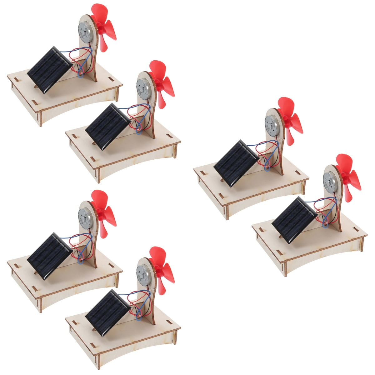 Raindrops 6 Sets of Solar Toy Solar Wooden Assembly Toy Solar Powered ...