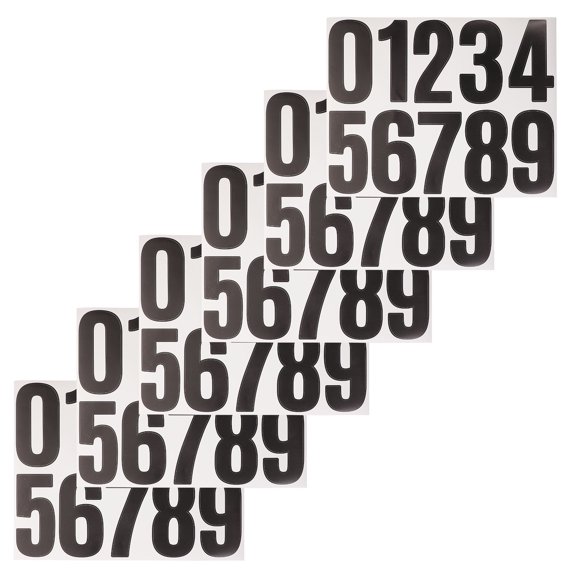 Raindrops 6 Sheets Large Adhesive Number Stickers for Garbage Bins and ...