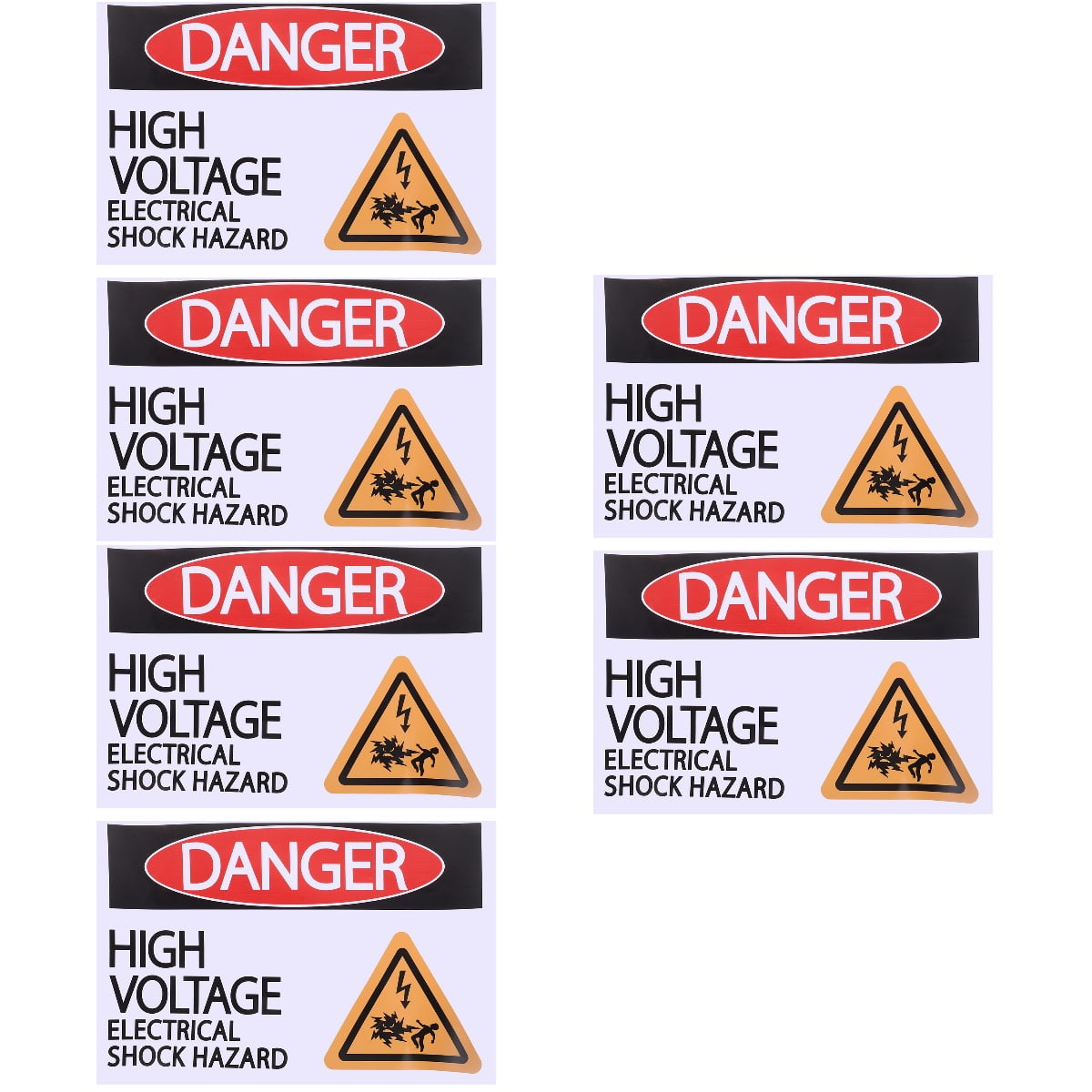 Raindrops 6 Sheets of High Voltage Stickers Safety Electric Warning ...