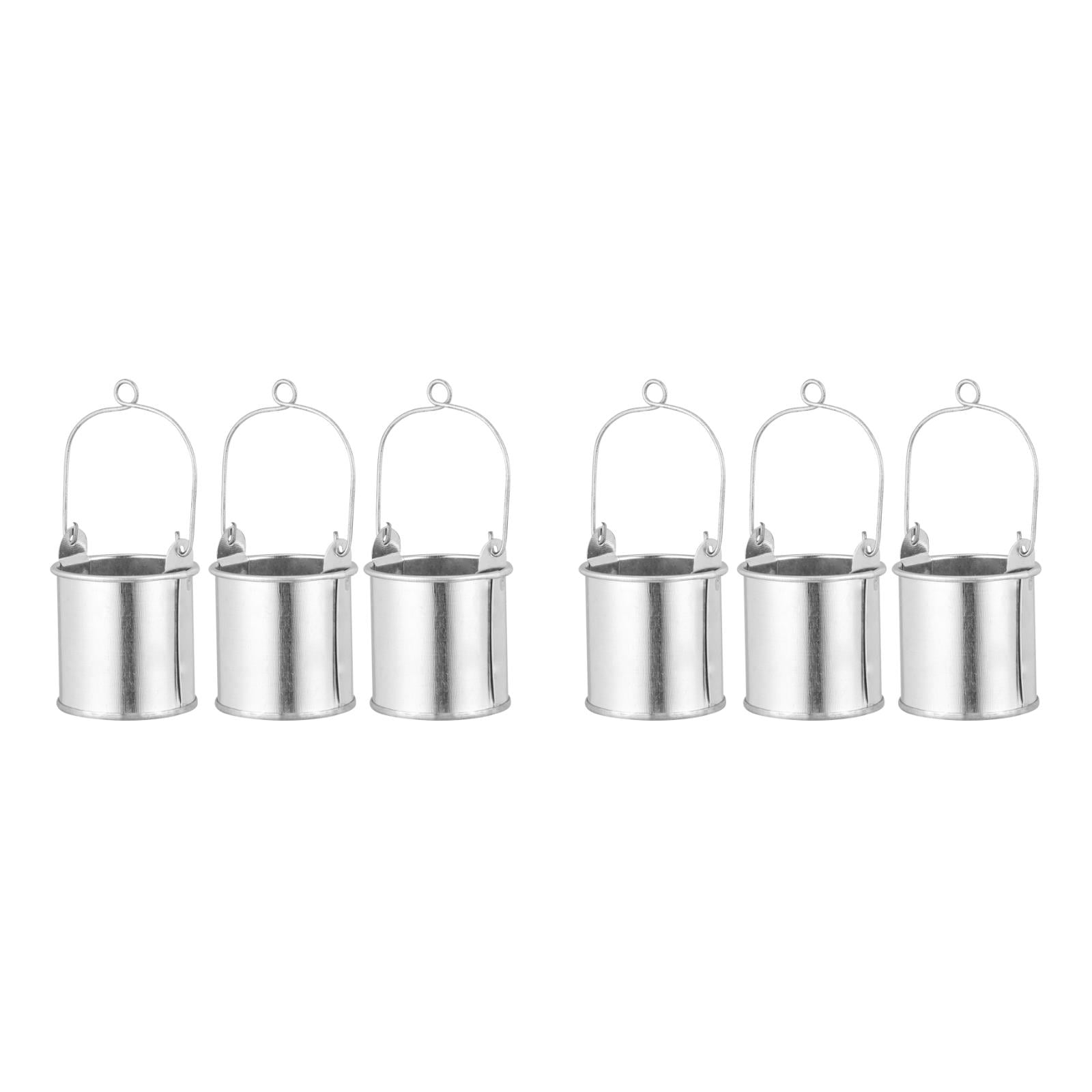 Raindrops 6 pcs Metal Flower Bucket Tinplate Planter Hanging Rustic ...