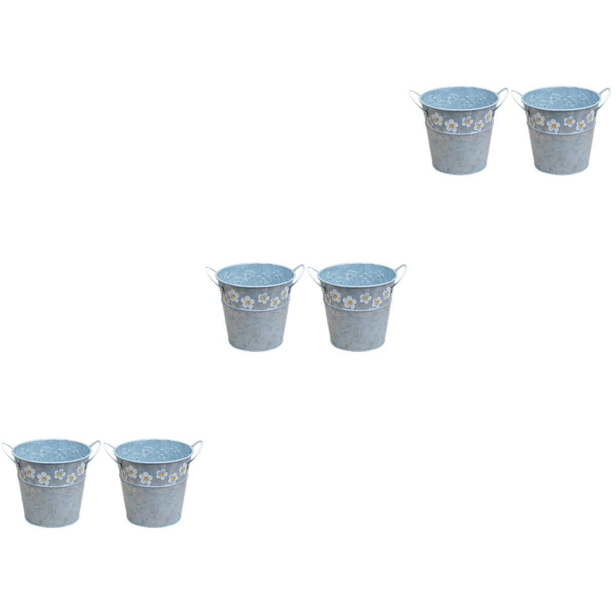 Raindrops 6 pcs Metal Pots Small Flower Buckets Metal Planter Tinplate ...