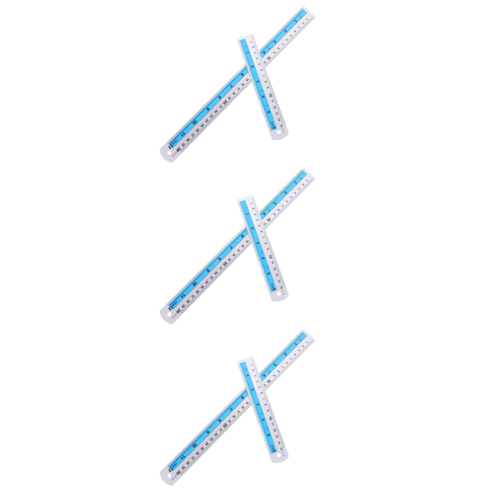 Raindrops 6 pcs Aluminum Alloy Rulers with Metric and Imperial ...