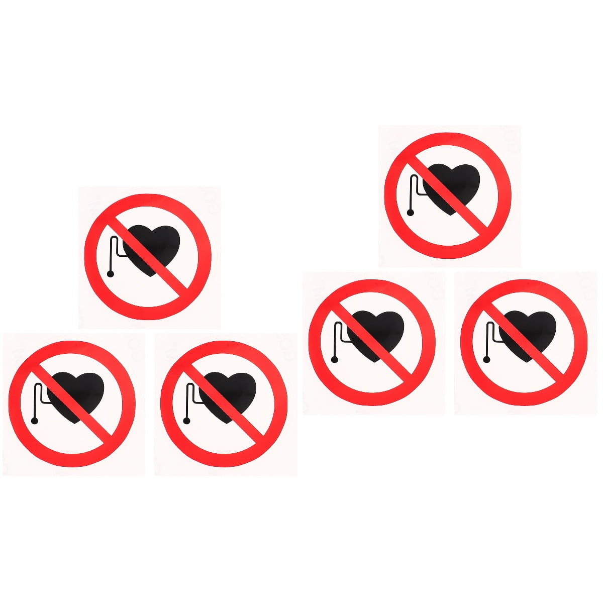 Raindrops 6 pcs No Pacemaker Warning Stickers Round Warning Signs No ...