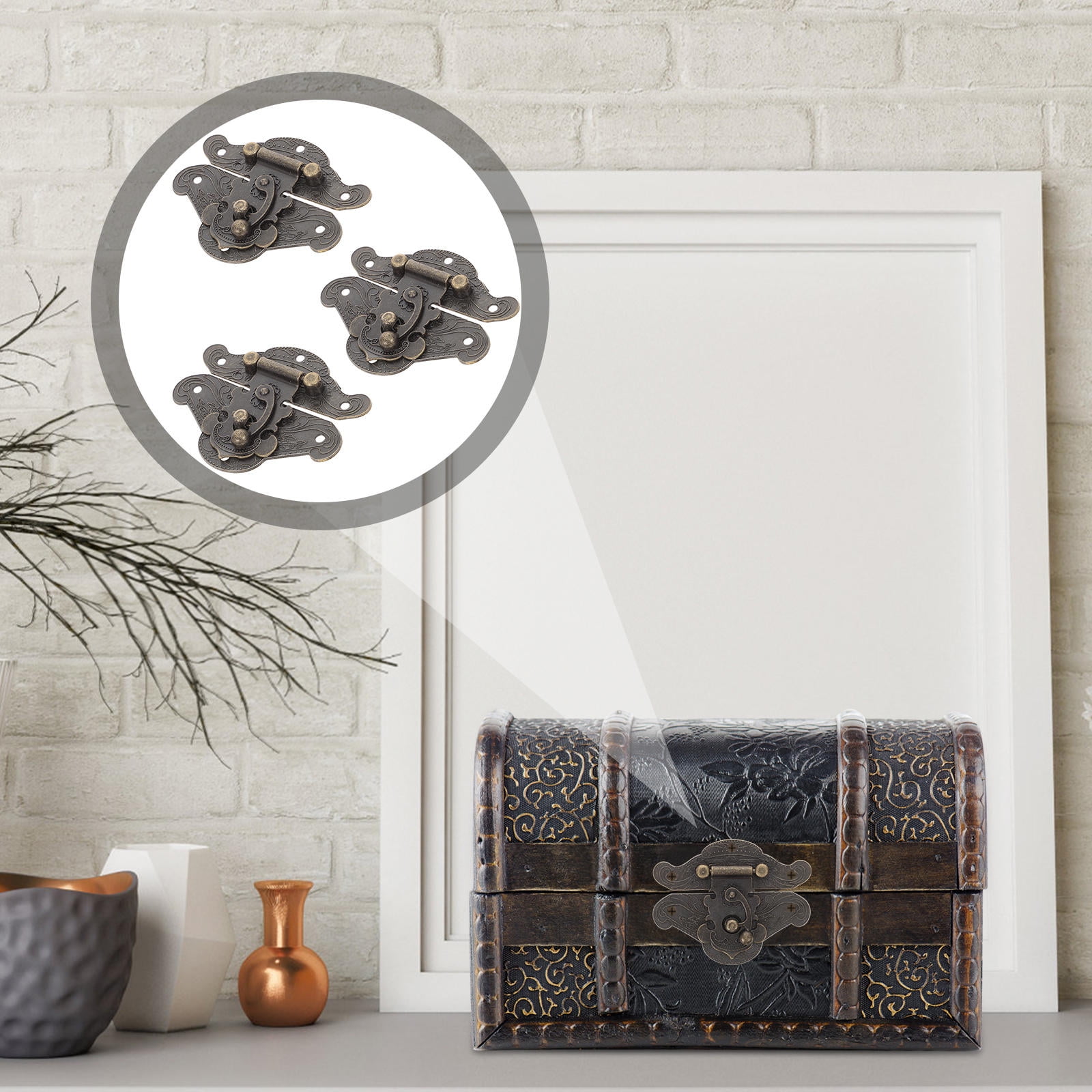 Raindrops 6 pcs Right Latch Hook Wooden Box Hasp Lock Swing Arm Latch ...