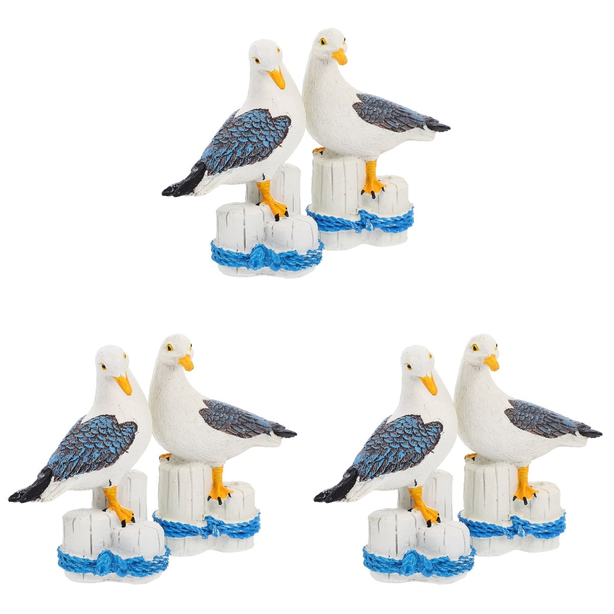 Raindrops 6 pcs Sea Bird Figurines Resin Ocean Birds Statue Nautical ...