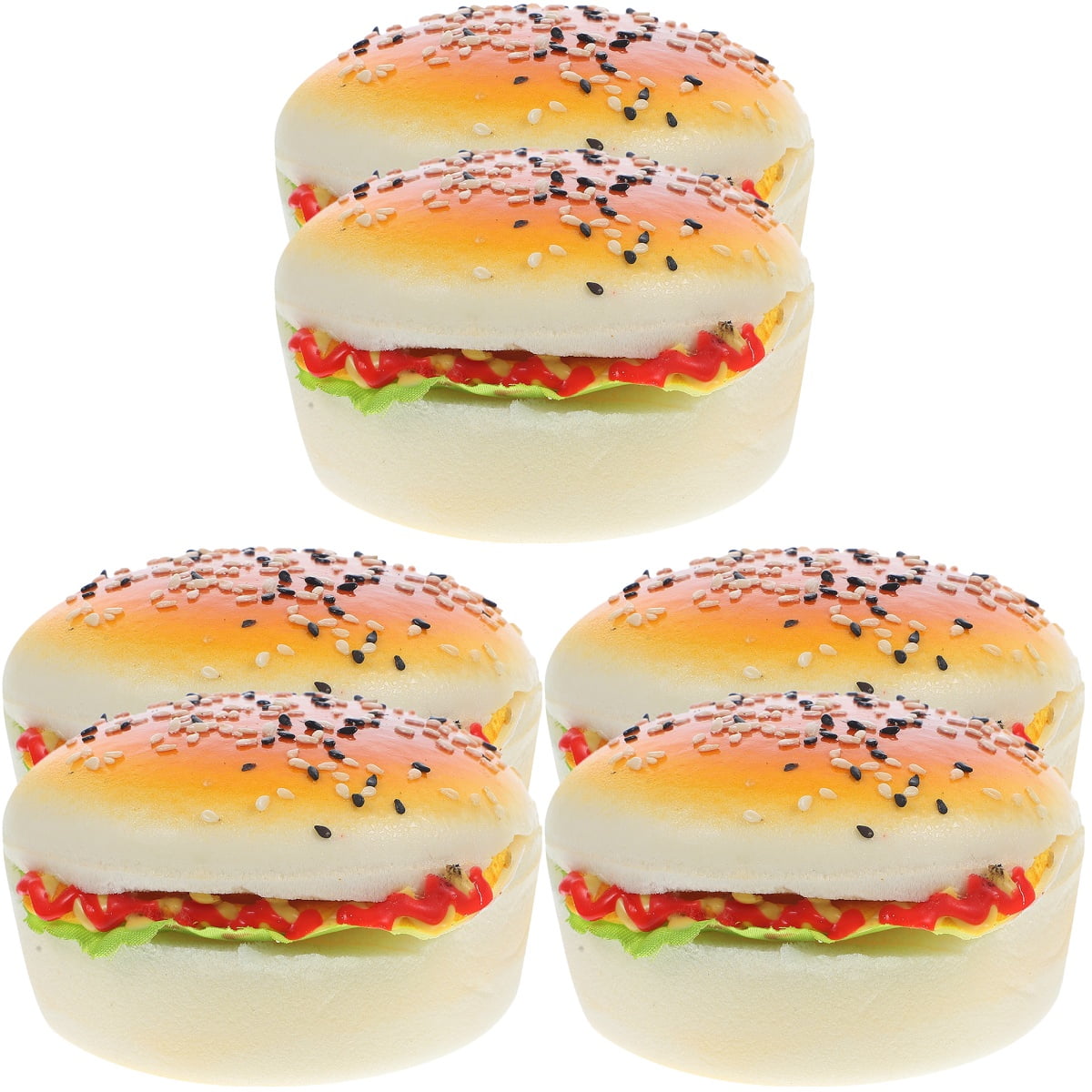 Raindrops 6 pcs Simulation Fake Burger Model Artificial Burger Model ...