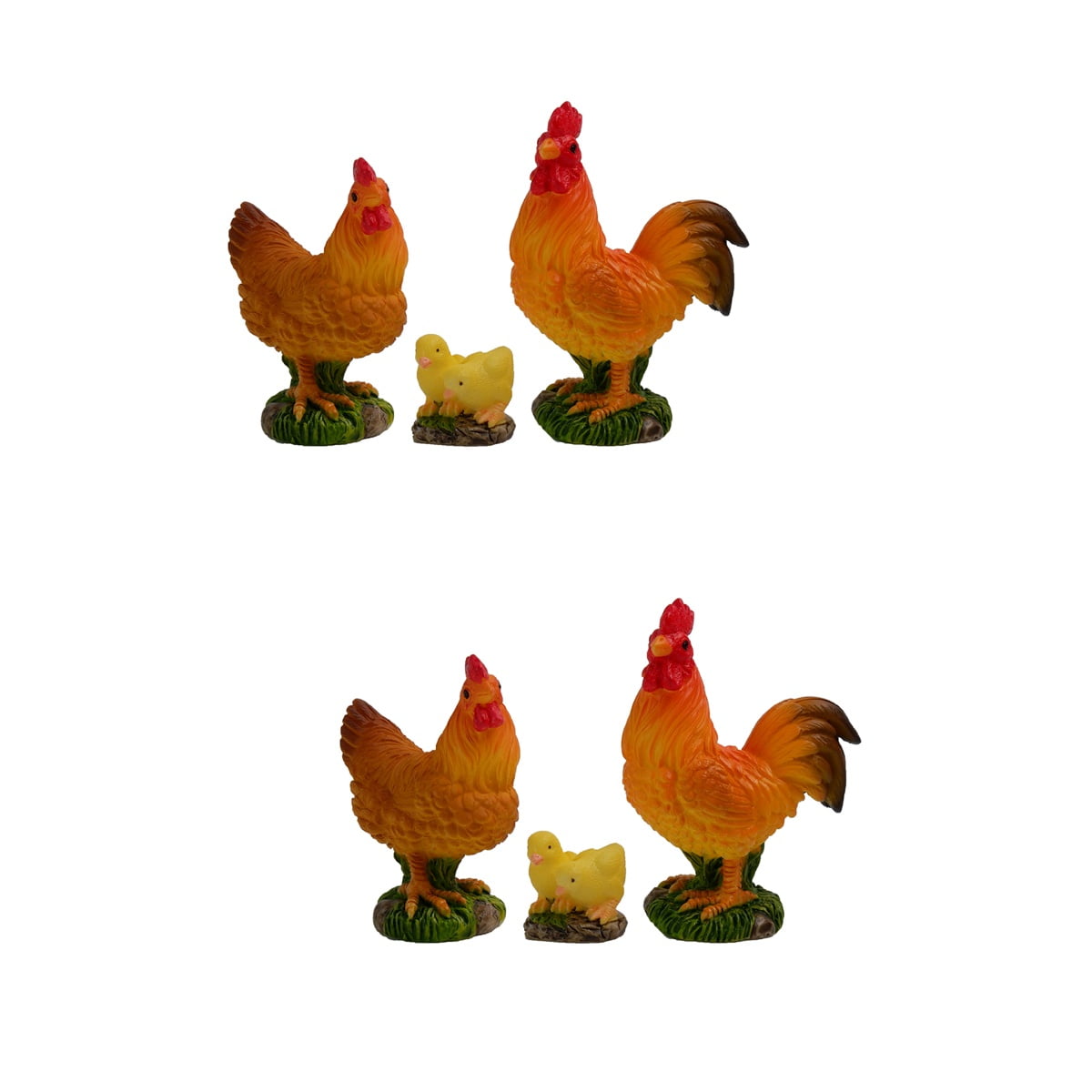 Raindrops 6 pcs Small Chicken Crafts Resin Tiny Resin Chicken Decors ...
