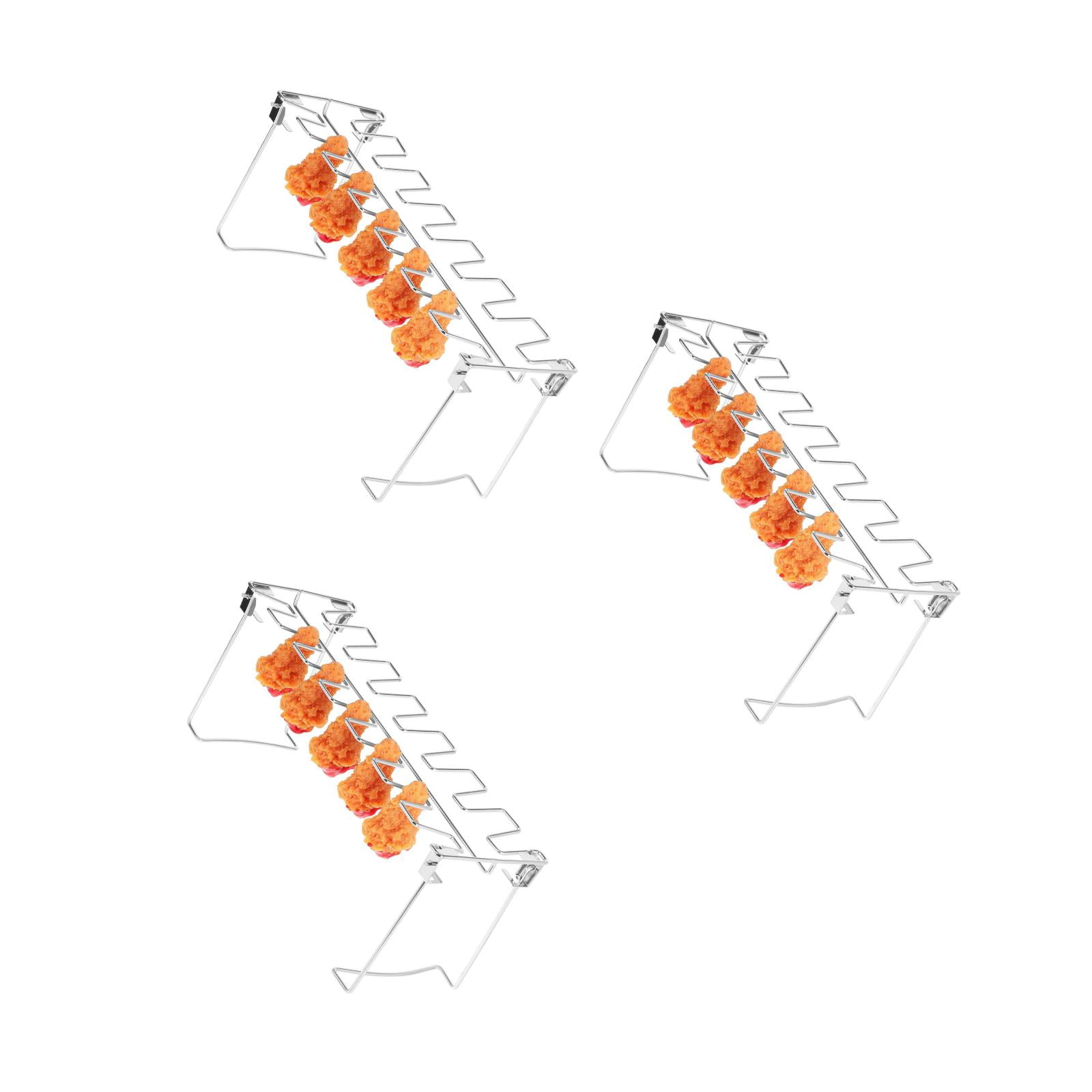 Raindrops 6 pcs Stainless Steel Chicken Leg Wing Grill Rack, Folding ...