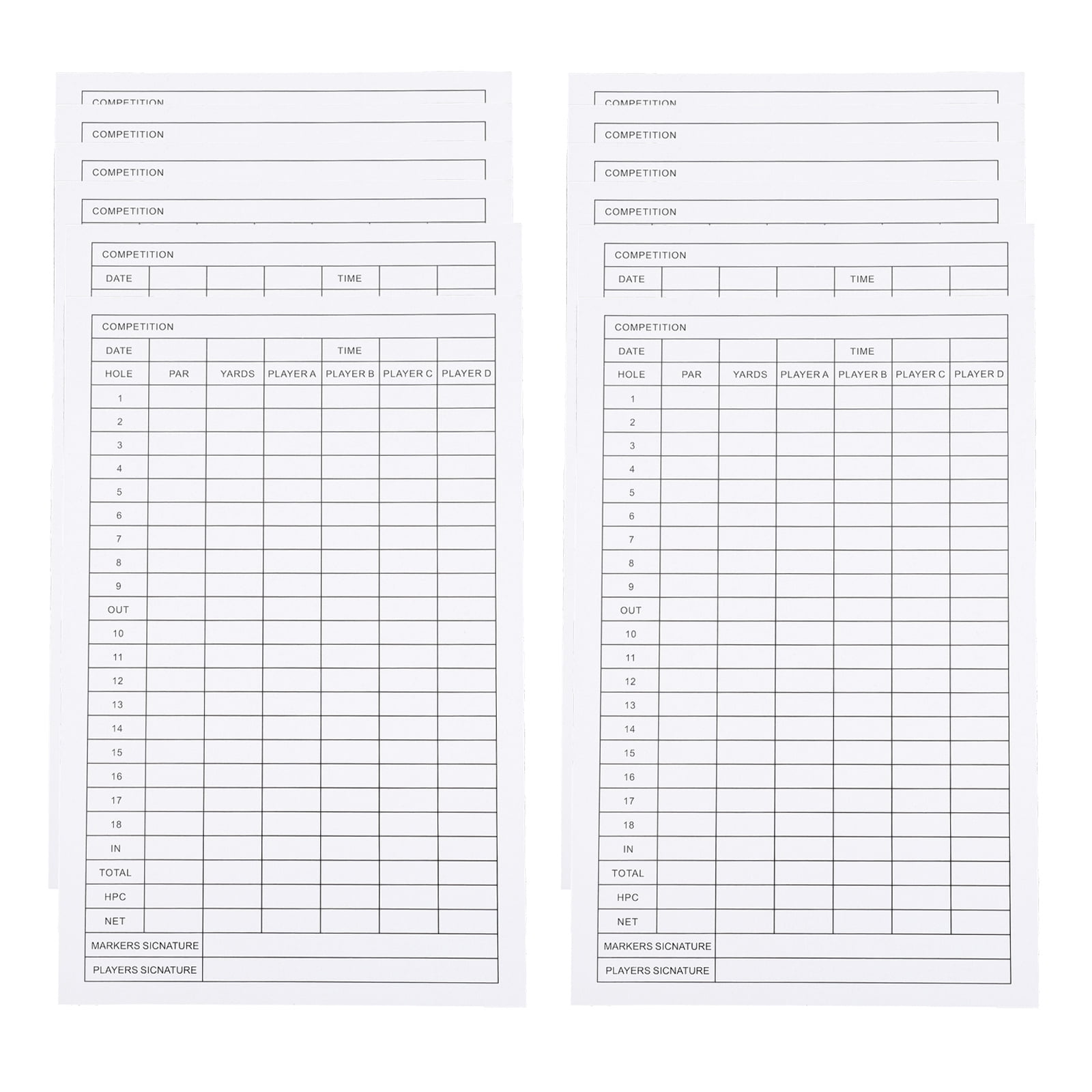 Raindrops 60 PCS Competition Scorecard Sports Score Cards For Golf ...
