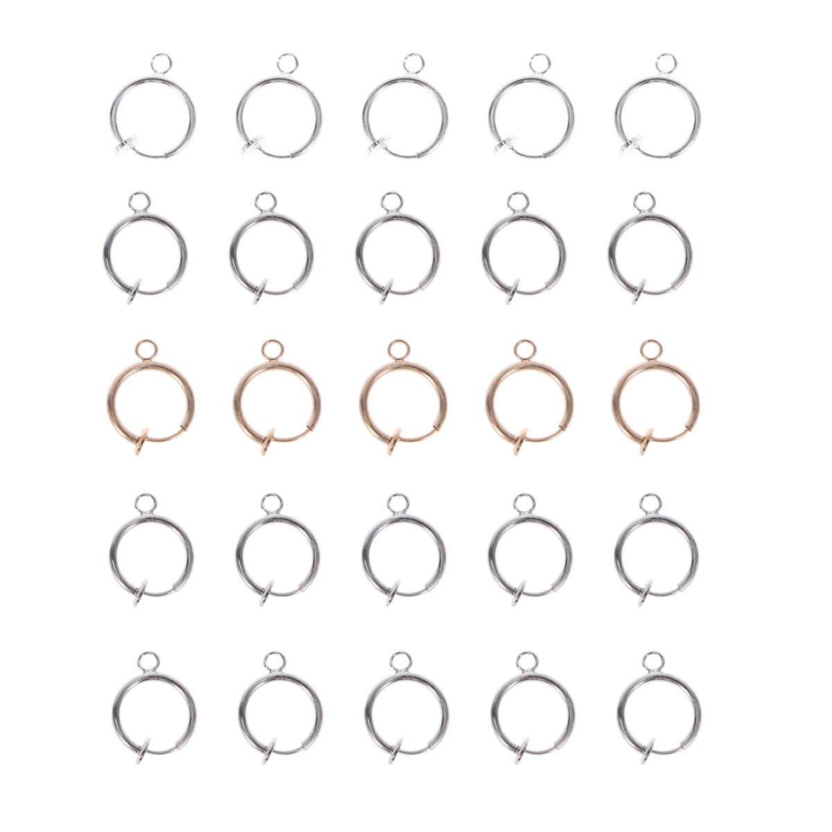 Raindrops 60 PCS Shiny Silver Ear Clips for Crafting Class Miss ...