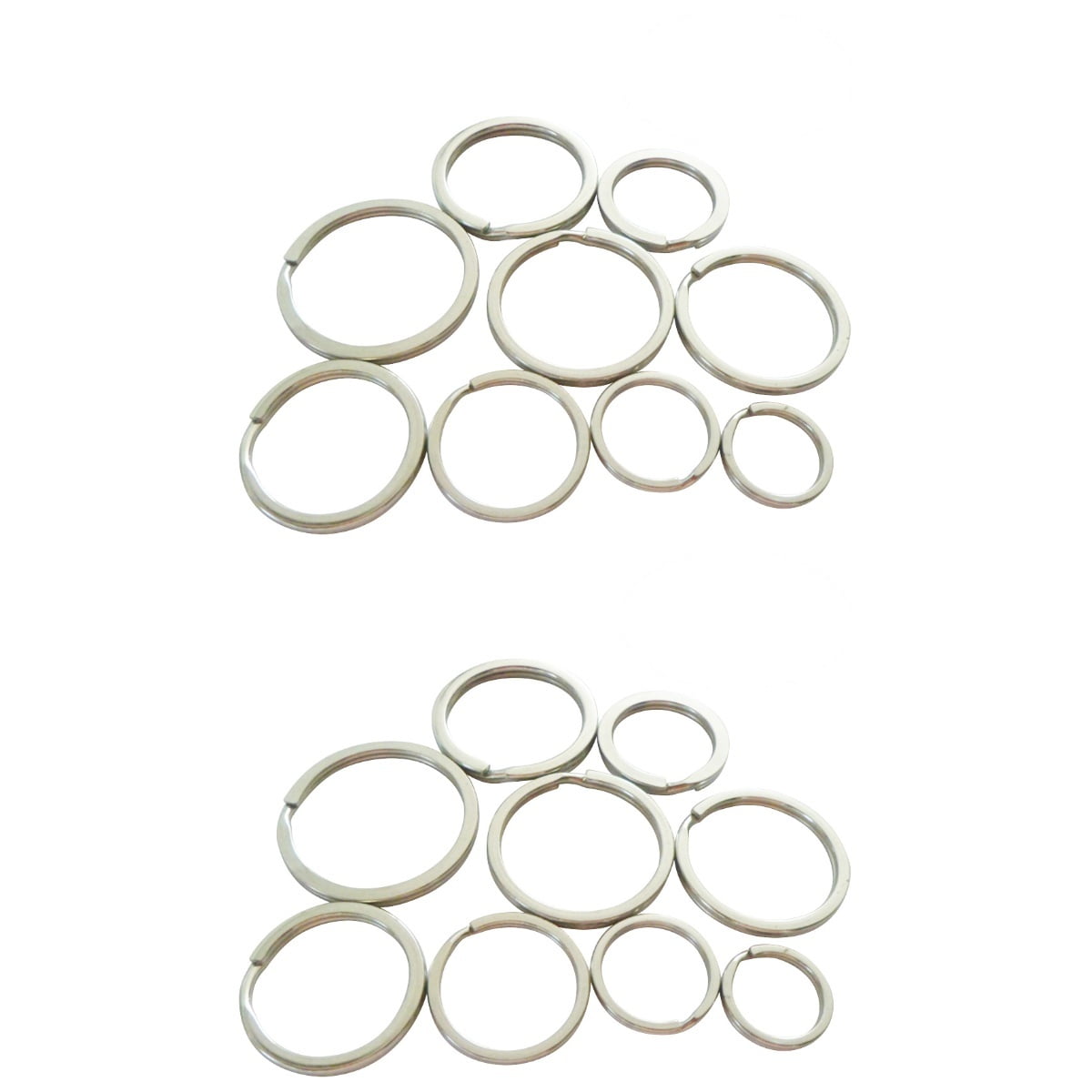 Raindrops 60 pcs 3 Different Sizes Silver Color Stainless Steel Key ...