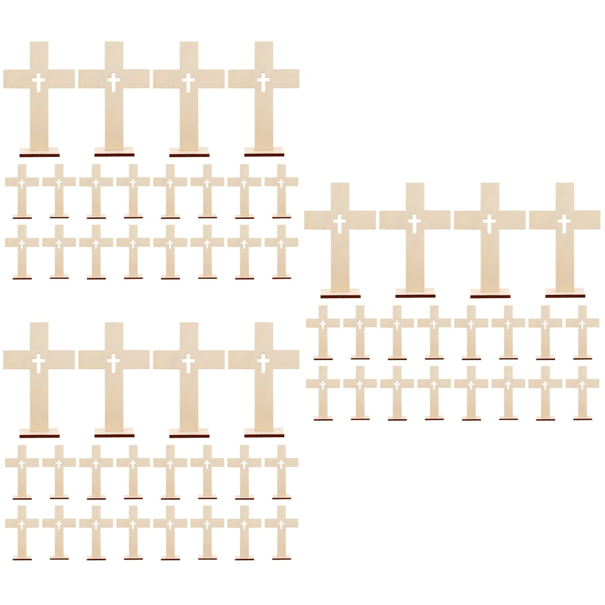 Raindrops 60 pcs Wood Cross Craft Tabletop Cross Adornment Indoor Cross ...