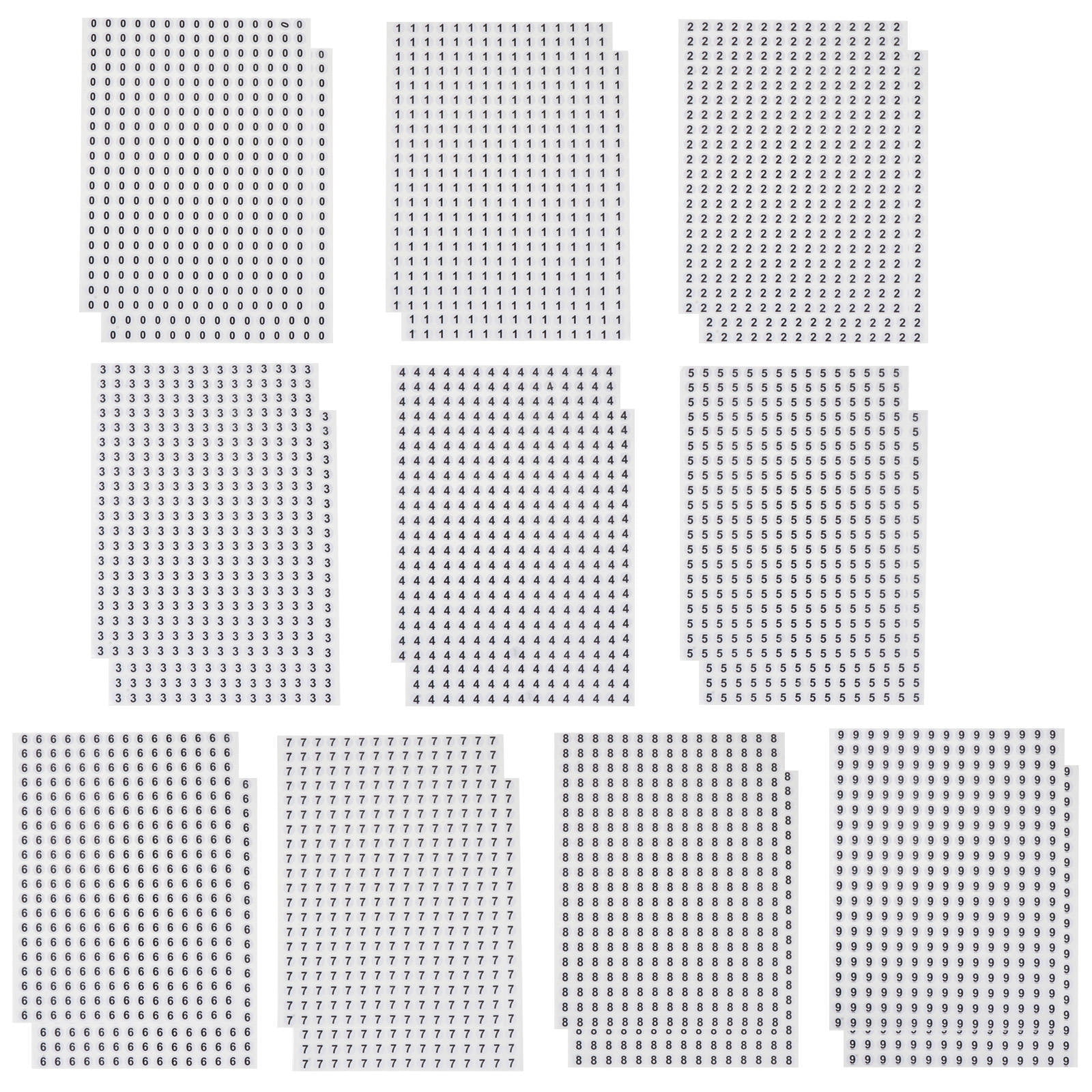 Raindrops 6000Set Sticky Numbers White Round Number Labels for DIY ...