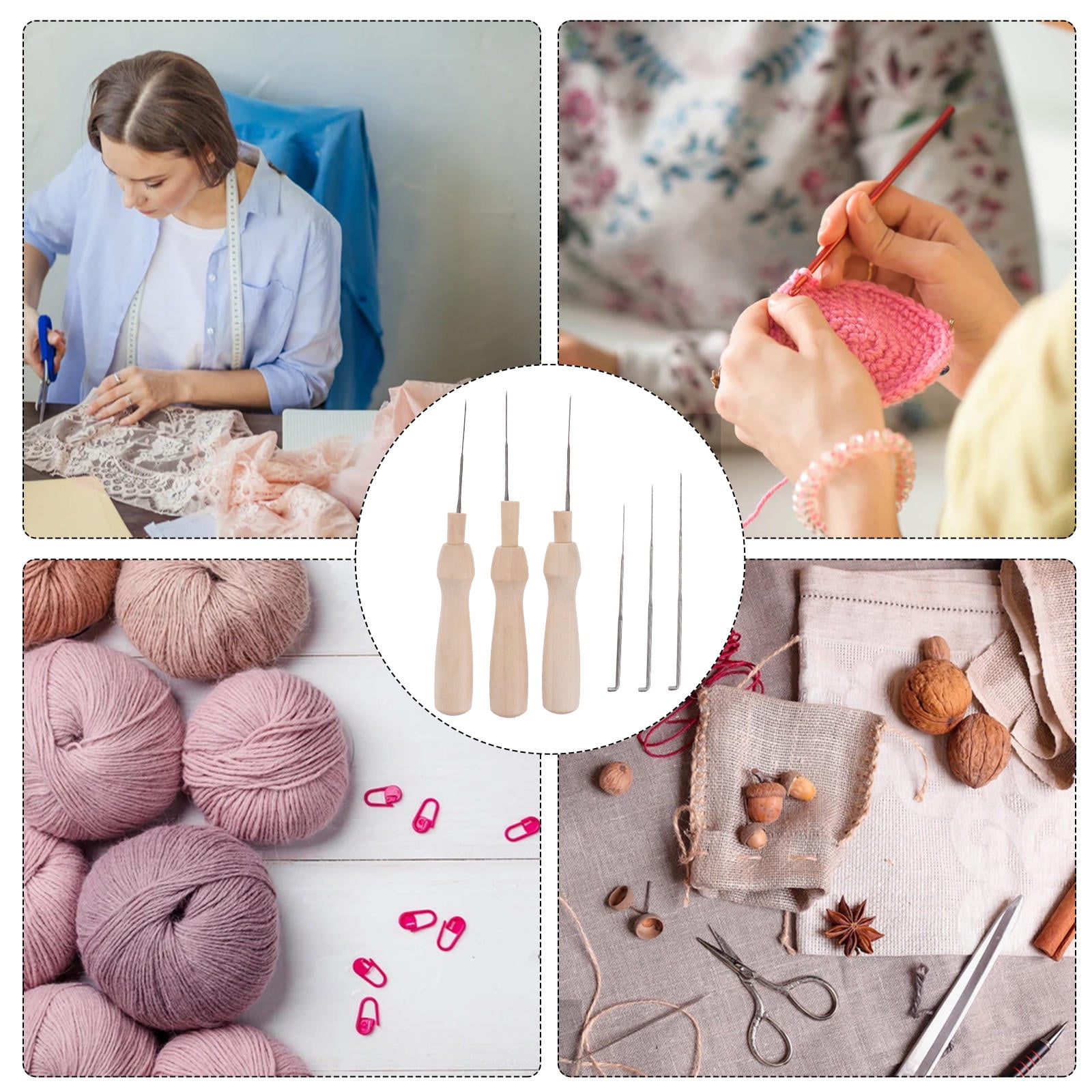 Raindrops 60Pcs Felt Needles for Wool Craft Projects and Felting Tools ...