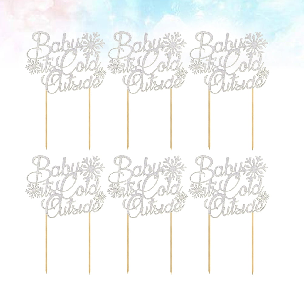 Raindrops 6Pack Paper Bamboo Cake Toppers for Cakes Ice Cream Cheese ...