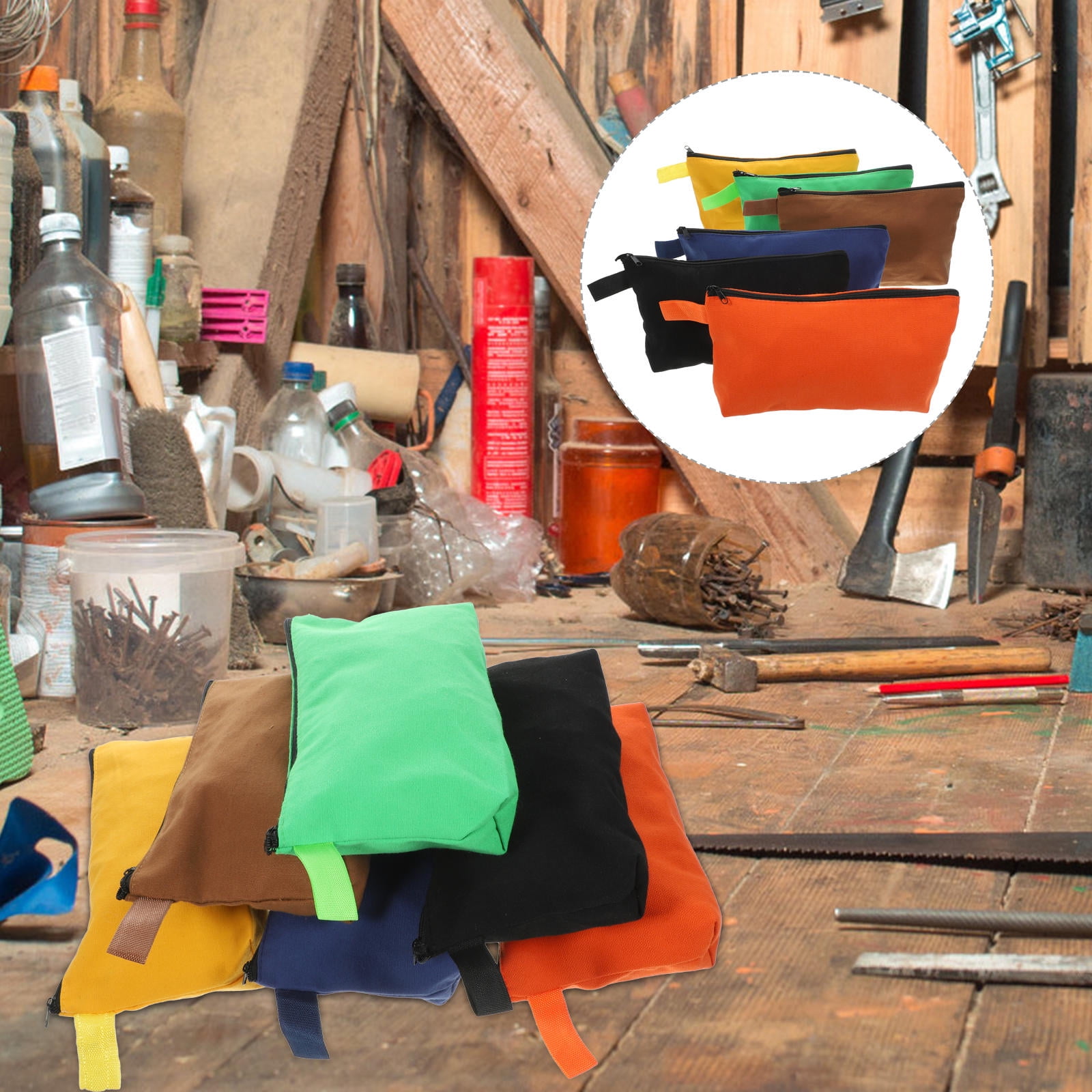 Raindrops 6Pack Tool Pouch for Men Women with Zipper Closure Canvas ...