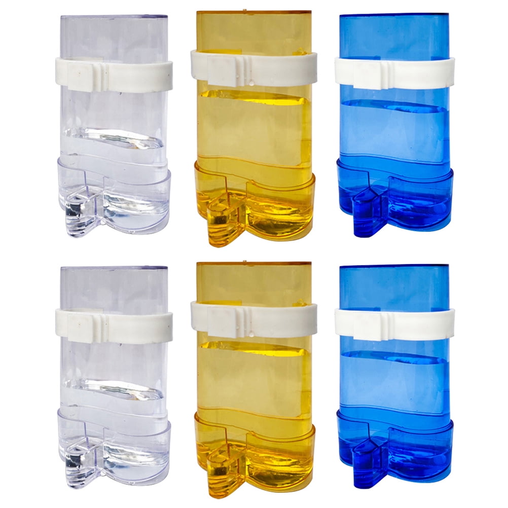 Raindrops 6Pcs Bird Water Feeders for Pet Birds with Yellow Plastic ...