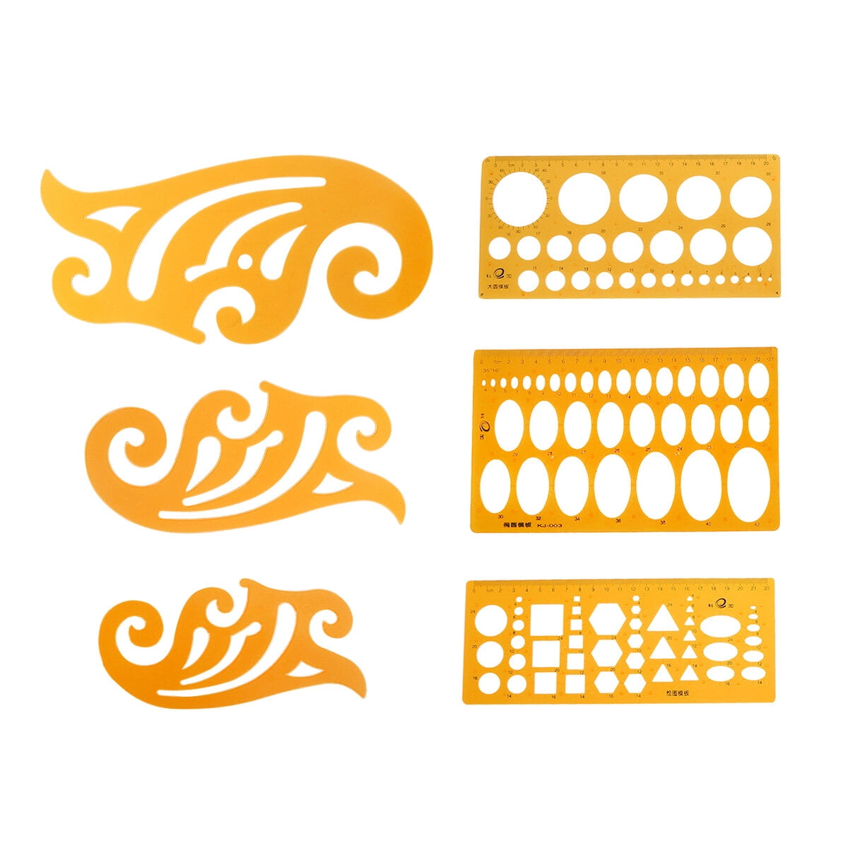 Raindrops 6Pcs Building Formwork Template Rulers with Smooth Inking ...