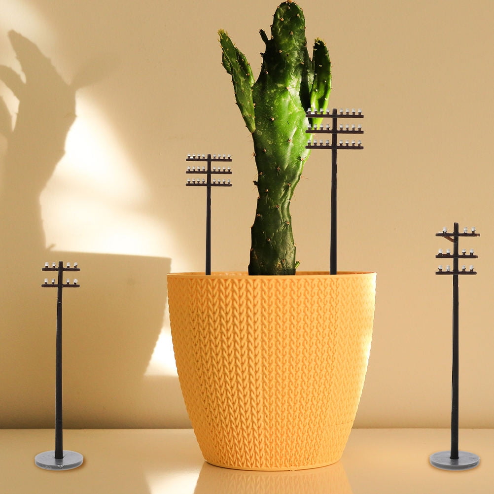 Raindrops 6Pcs Diy Telegraph Poles Model ABS Pole Shaped Miniature for ...