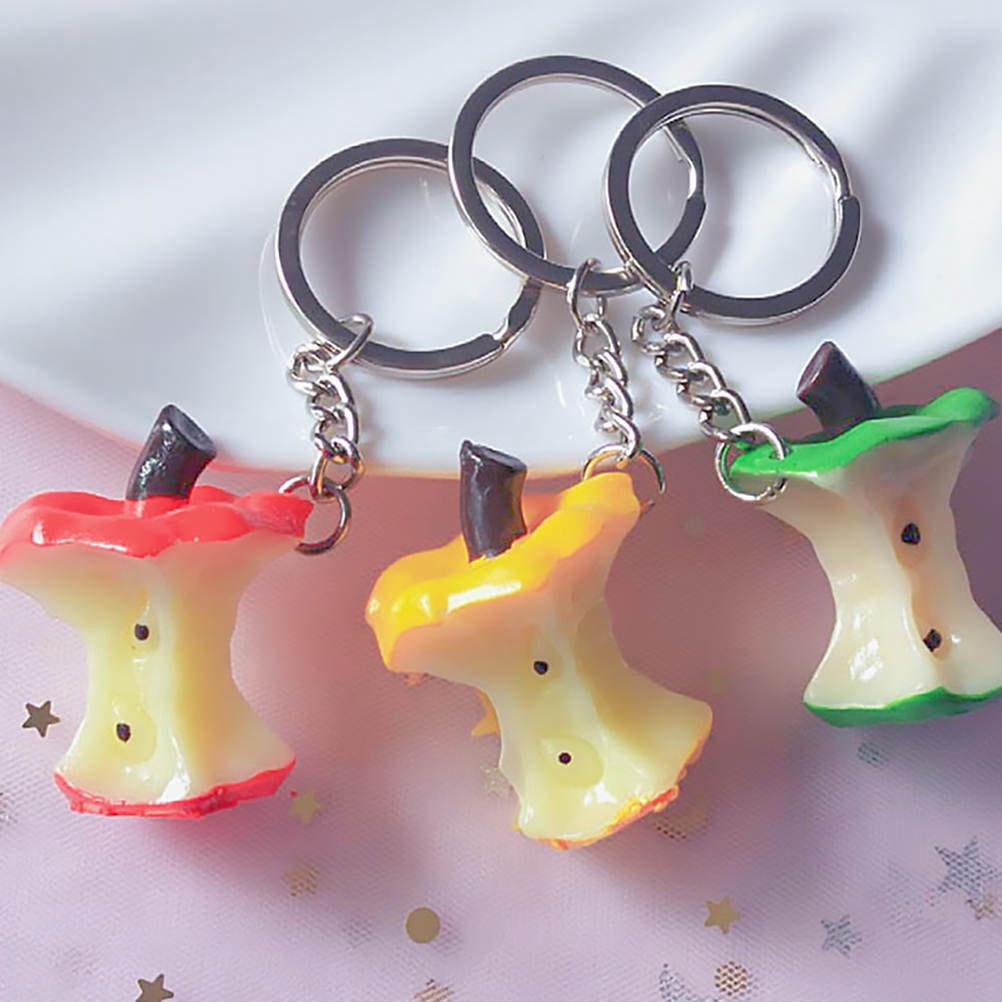 Raindrops 6Pcs Keychain Ring in Acrylic Apple Core Shape for present ...