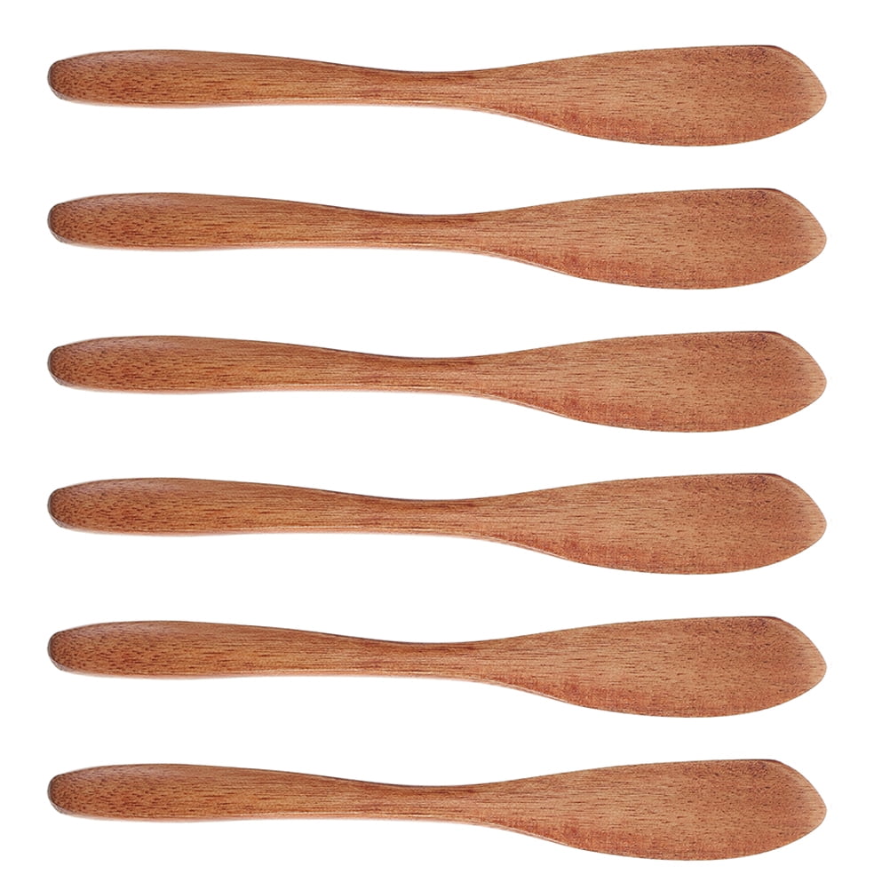 Raindrops 6Pcs Wooden Butter Spatulas for Household Butter Spreading in Home and Bakery Kitchens ...